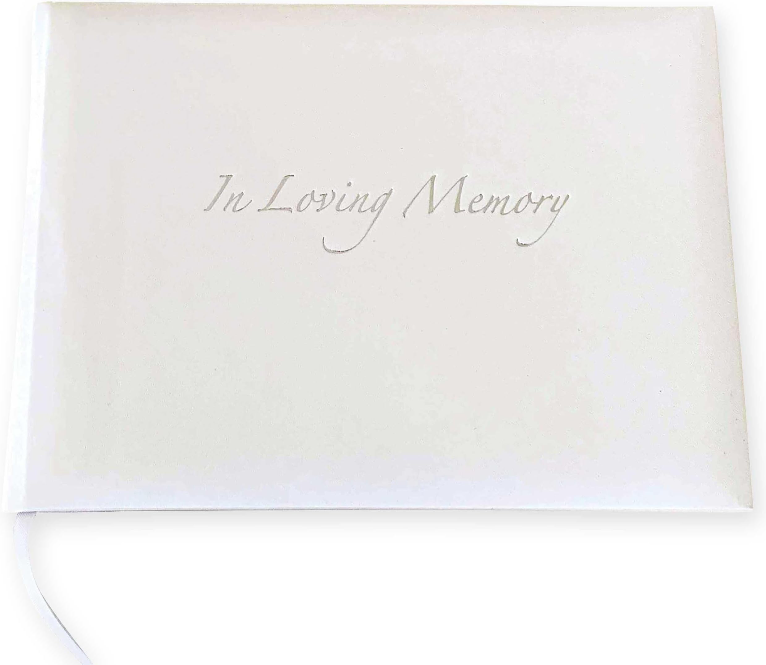 In Loving Memory Condolence Book - 96 Pages with Silver Gilt Pages ...