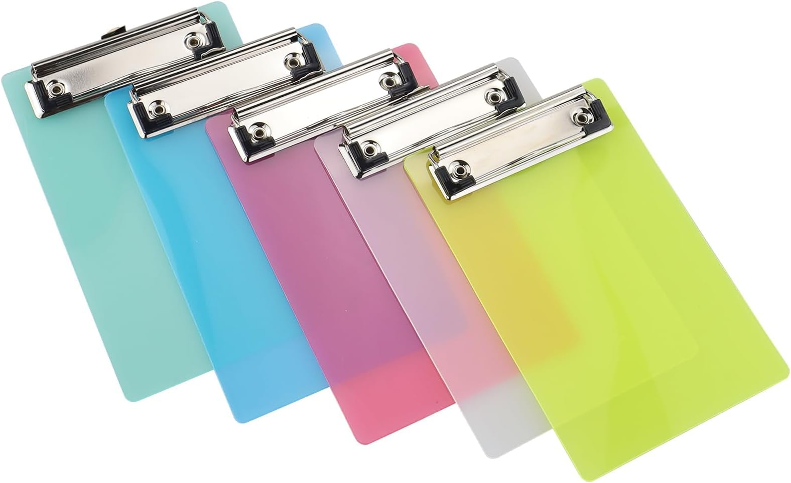 Bloomeet 4-Pack Durable A5 Assorted Coloured Plastic Clipboard Heavy ...