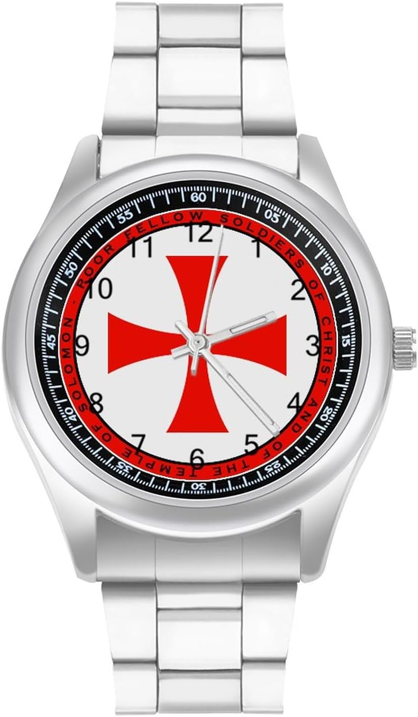 Knights Templar Round Seal Cute Quartz Watch Stainless Steel Wrist ...