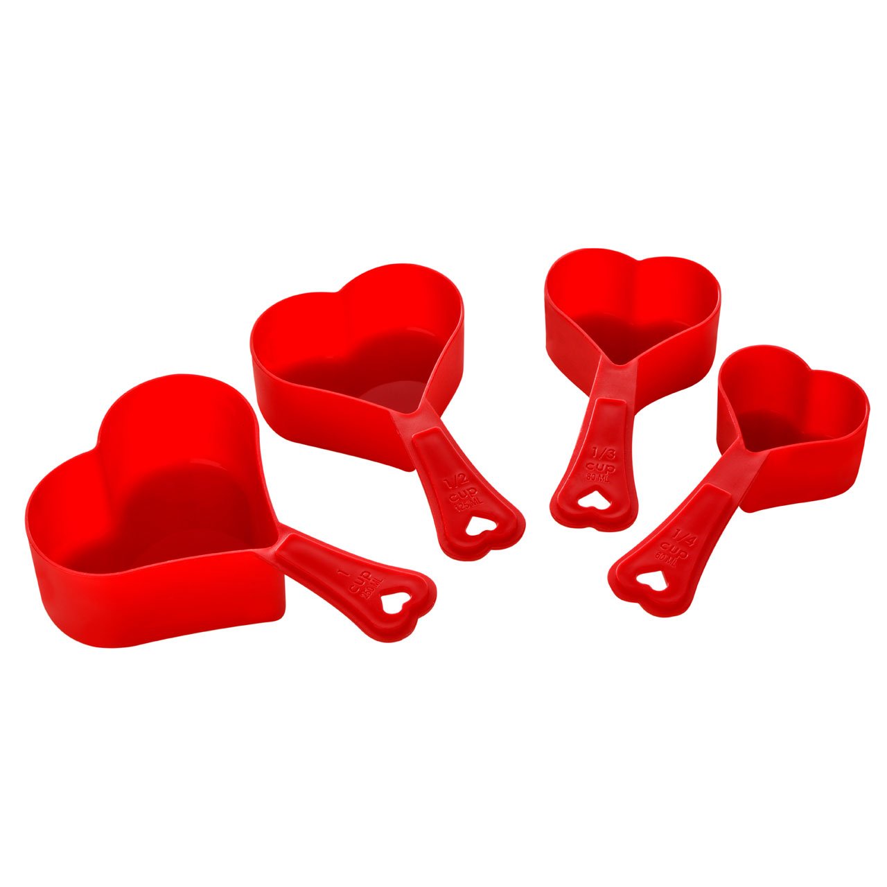 Premier Housewares 4 Piece Red Love Heart Shaped Measuring Spoon Set ...