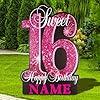 Amazon.com : 35 Inch Sweet 16 Birthday Large Yard Signs Personalized ...