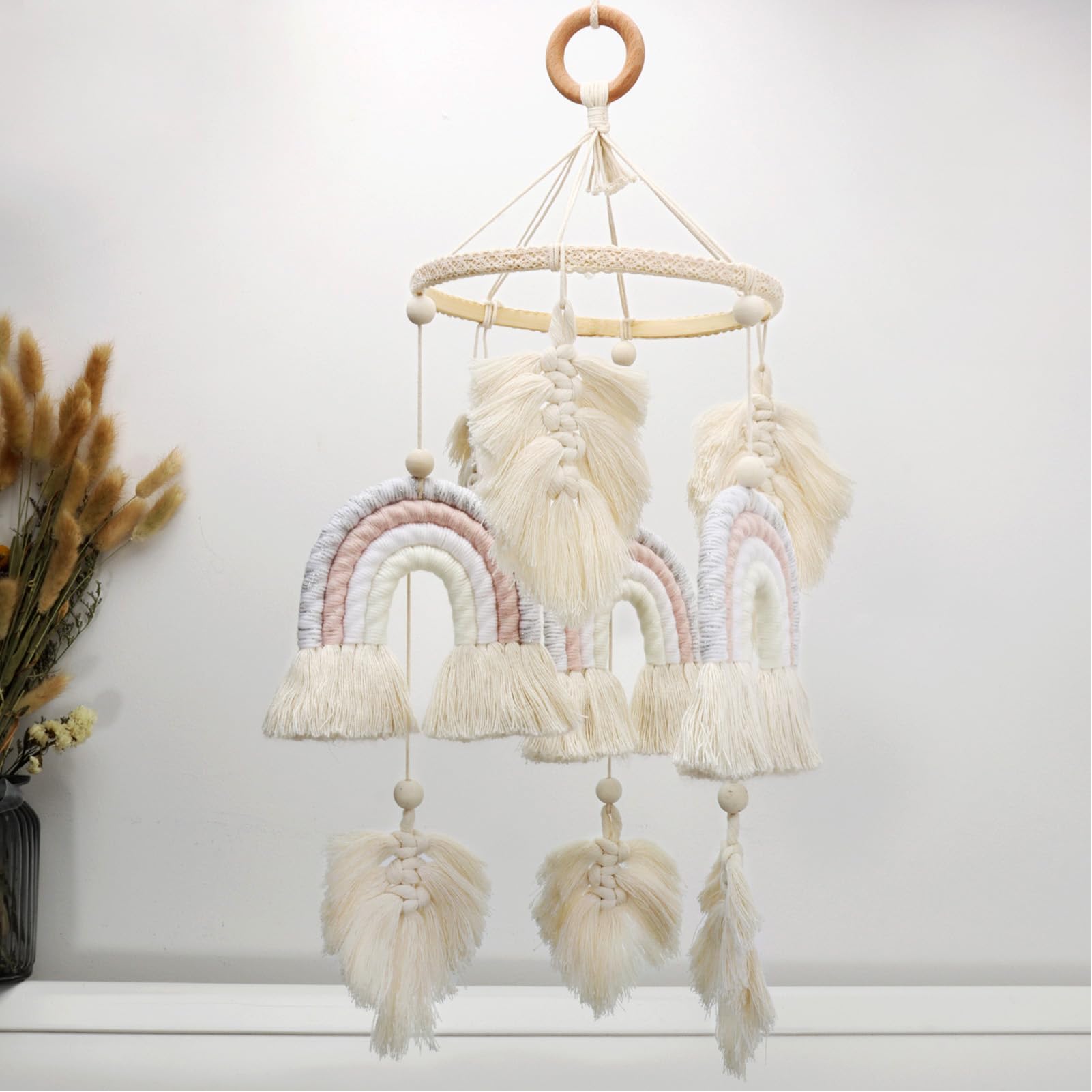 Amazon.com : HLEEDUO DIY 37 inch Baby Crib Mobile Bed Bell Holder Music ...
