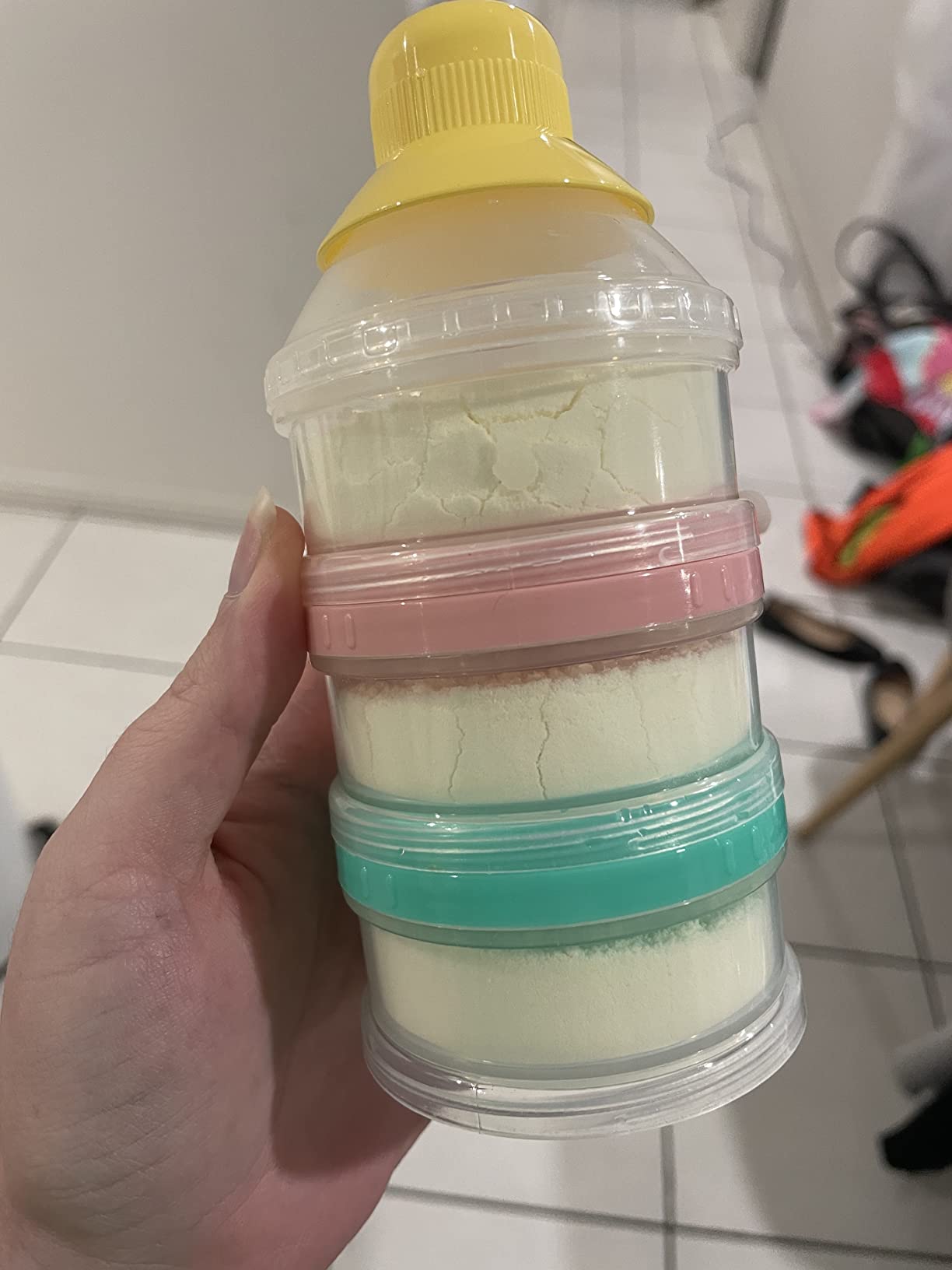 Pigeon Portable Powder Milk Container with 3 Compartments : Amazon.com ...