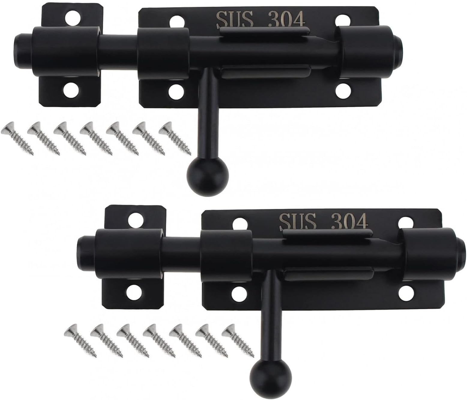 Amazon.com: HOJLKLD Barrel Bolt Door Latch, 2 Pack 304 Stainless Steel ...