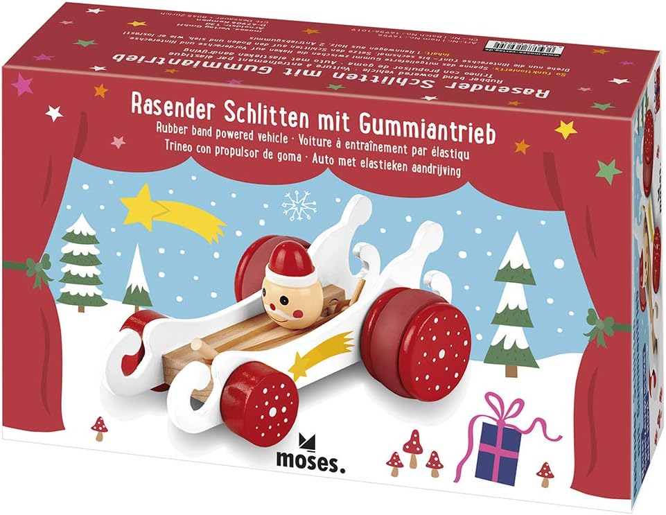 moses 16965 Racing Sledge with Rubber Motor Wooden Toy Classic ...