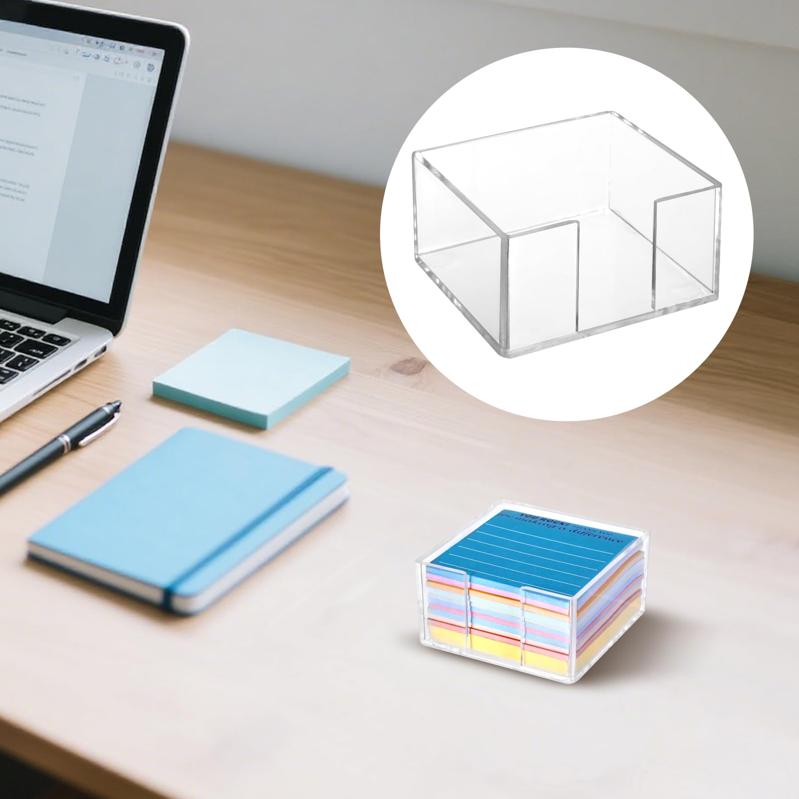 Clear Desk Accessories Clear Acrylic Sticky Note Holder - 3.35x3.35 ...