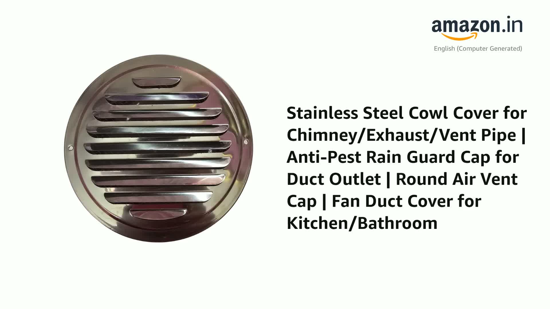 Watch Stainless Steel Cowl Cover for Chimney/Exhaust/Vent Pipe | Anti ...