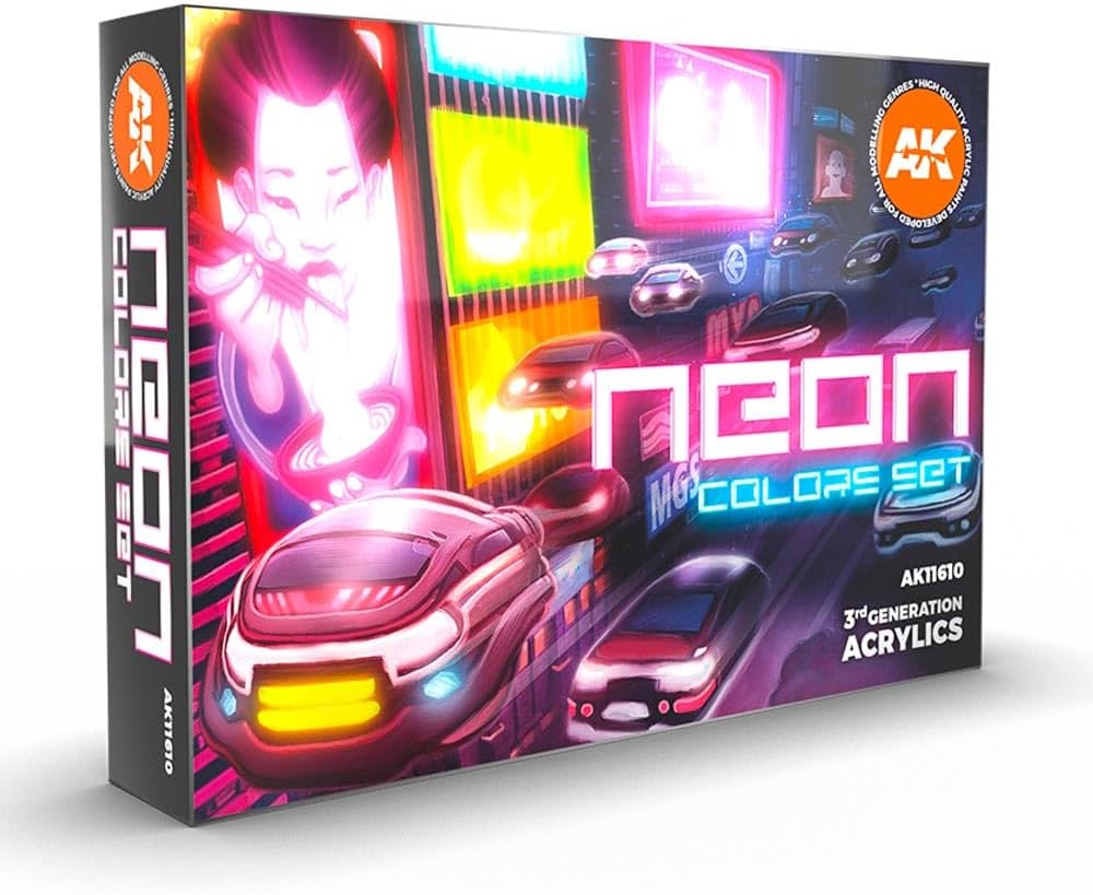 Amazon.com: AK-Interactive: 3rd Gen Acrylics - Neon Colors Acrylic ...