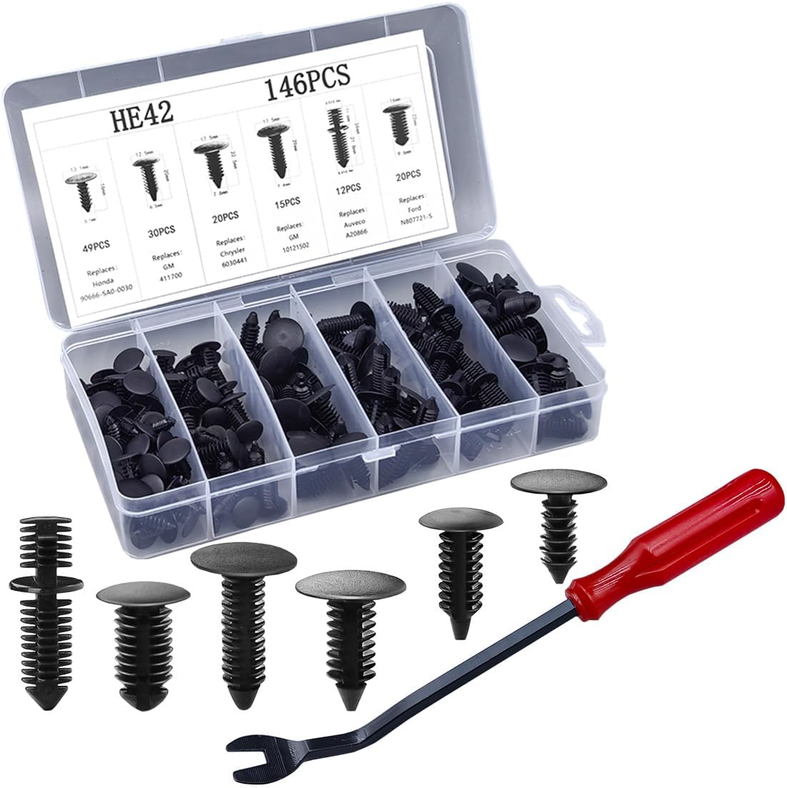 Amazon.com: 146PCS Auto Body Shield Retainer Fastener Clip Assortment ...