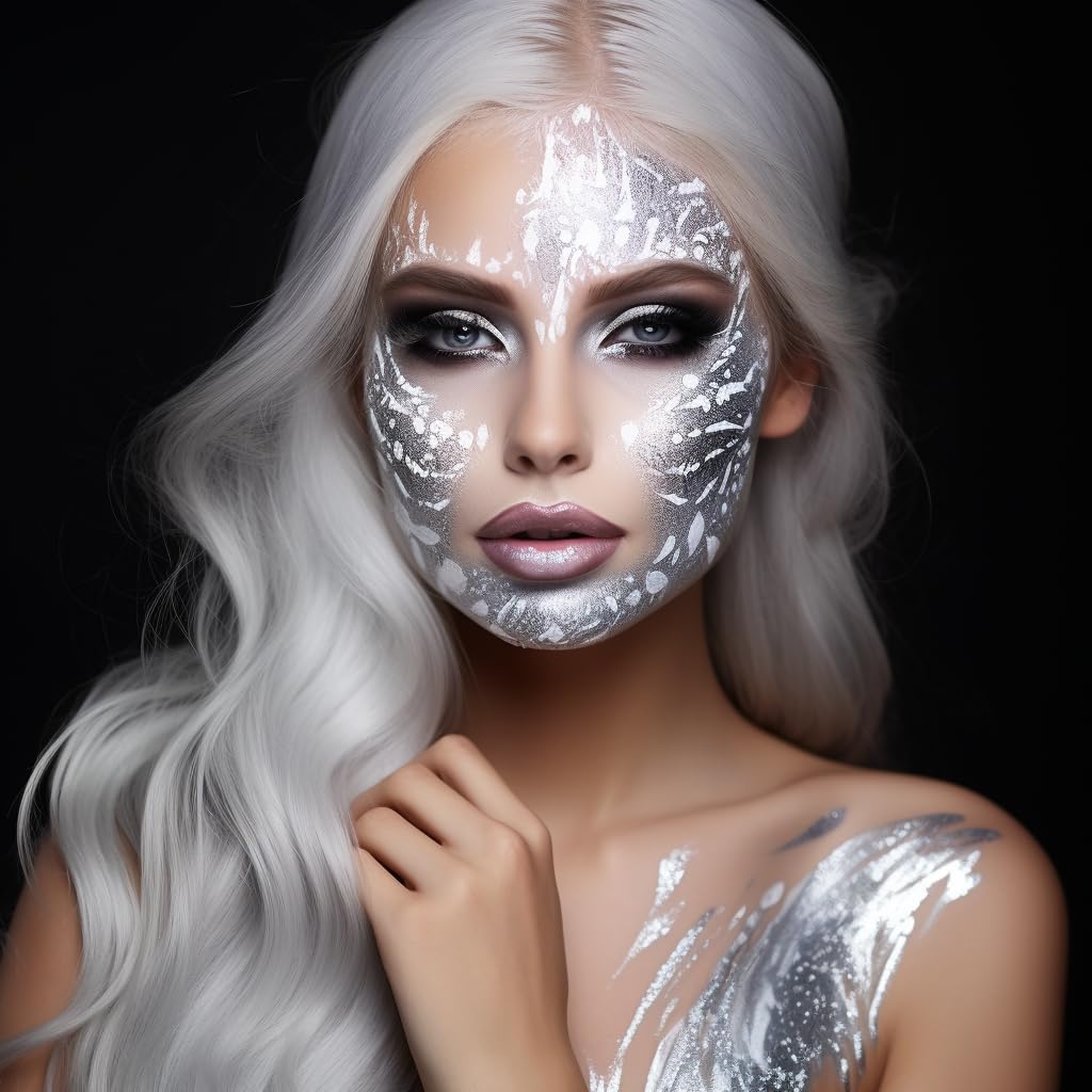Snapklik.com : Silver Face Paint Stick, Metallic Face Painting Kit ...