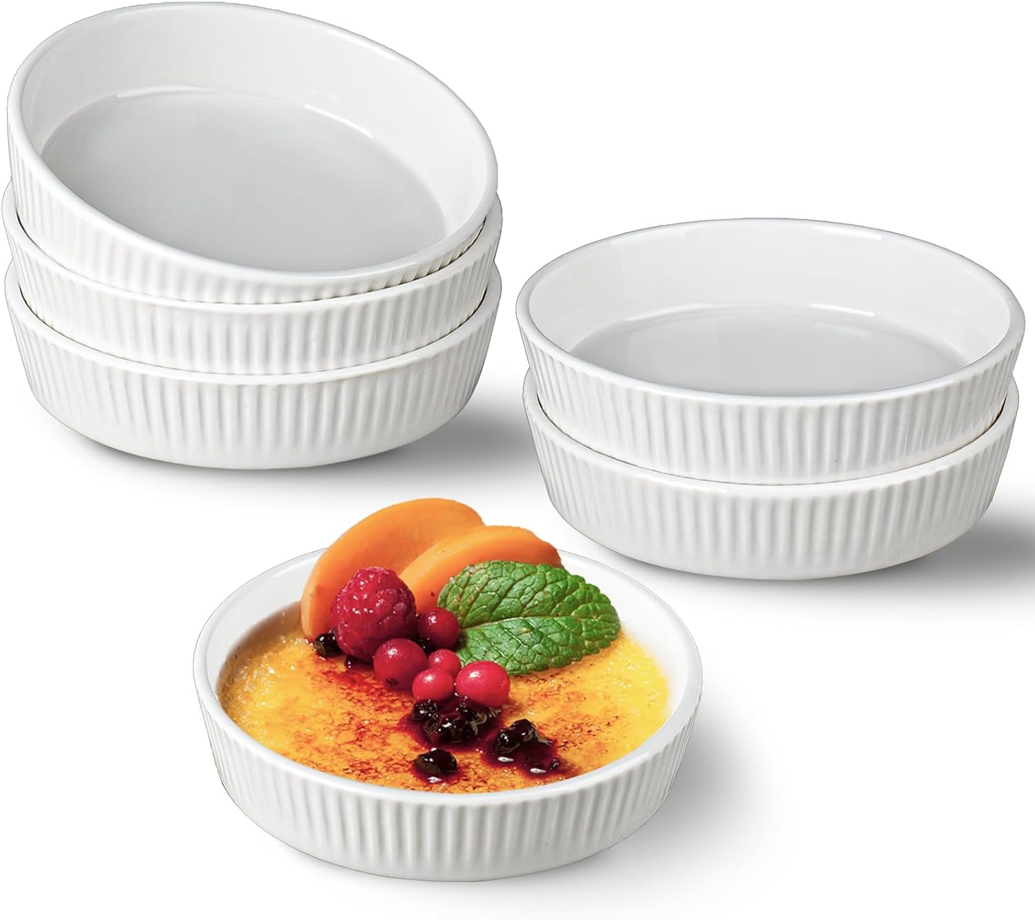 Amazon.com: Ramekins 8 oz - Oven Safe Shallow Ramekins for Creme Brulee ...