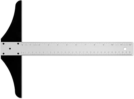 Amazon.com: Alumicolor 12-inch Non Slip Standard Aluminum T-Square for ...