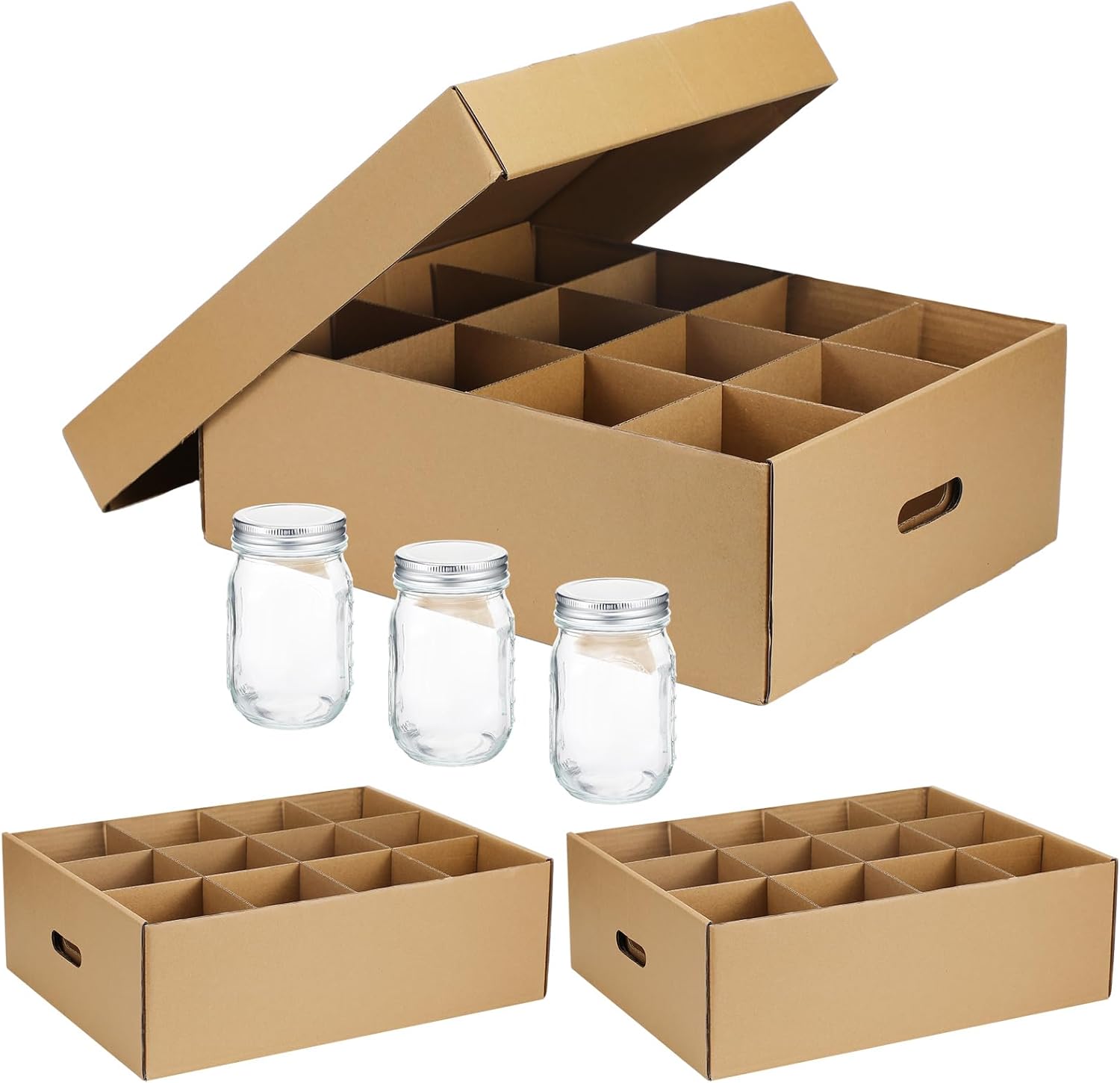 Amazon.com: Menkxi 3 Pcs Mason Jar Storage Boxes 16 oz Regular or Wide ...