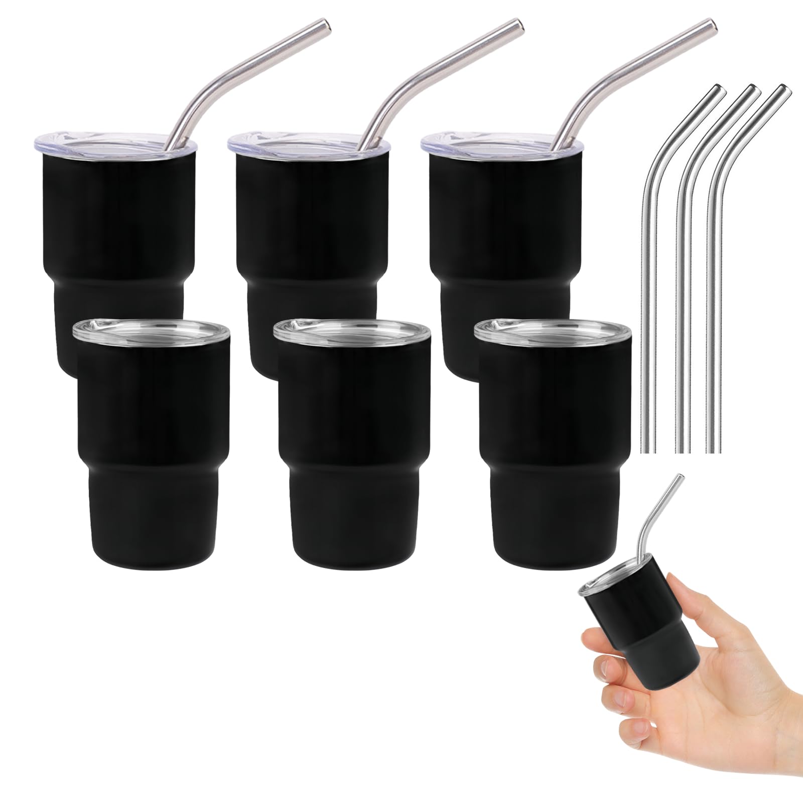 Amazon.com | STFALI Cute Shot Glasses with Straw 2 oz, Mini Shot ...