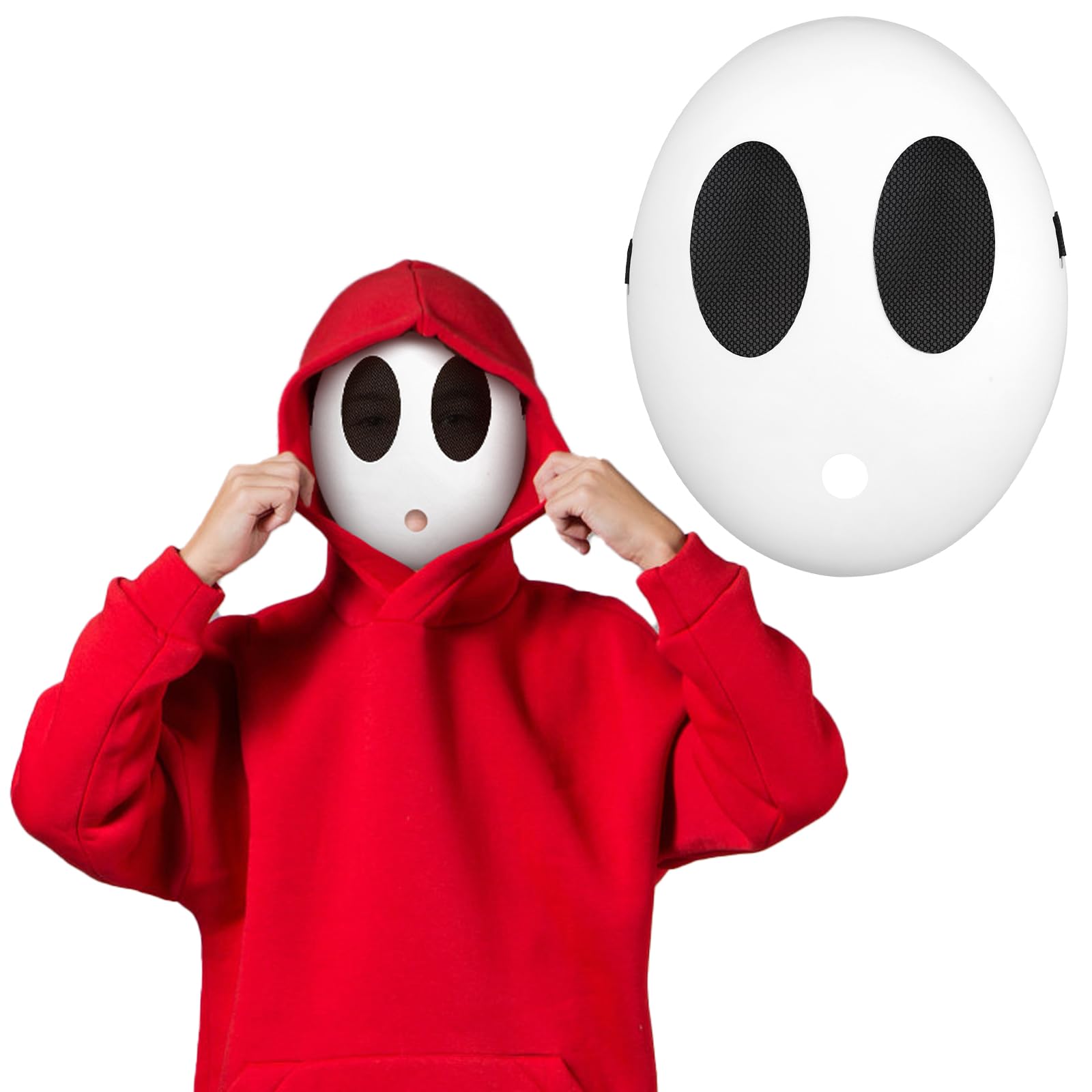 DKINY Shy Guy Mask for Kids Adults, White Full Face Mask Shy Guy ...