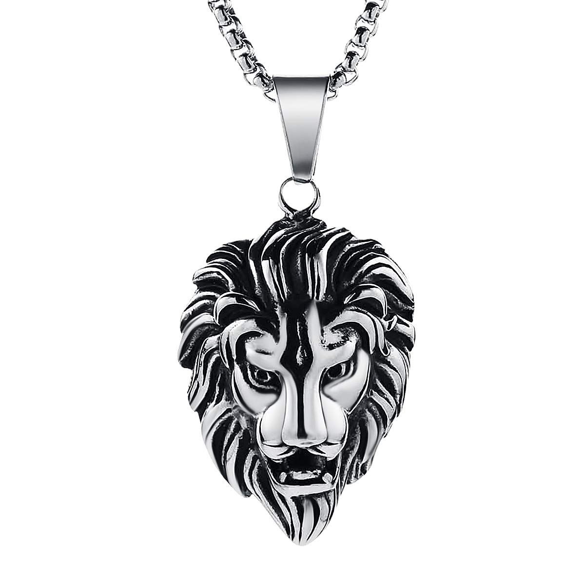 Snapklik.com : Yonune CALKED AWEHIRU Mens Lion Necklace Stainless Steel ...