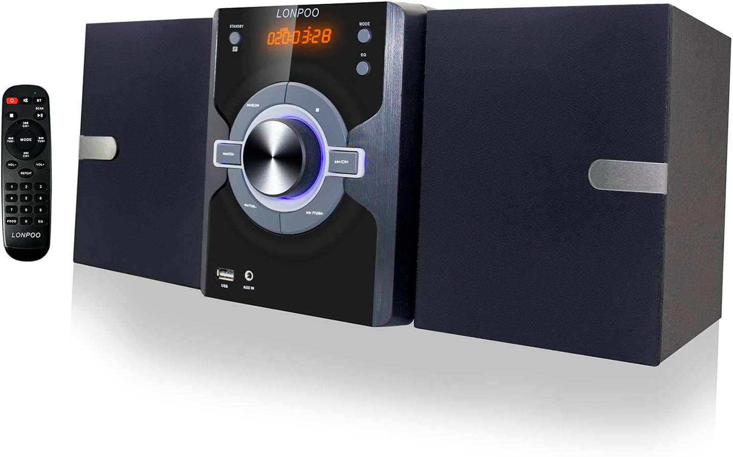 Amazon.com: LONPOO Compact Top Loading CD Player Stereo Shelf System ...