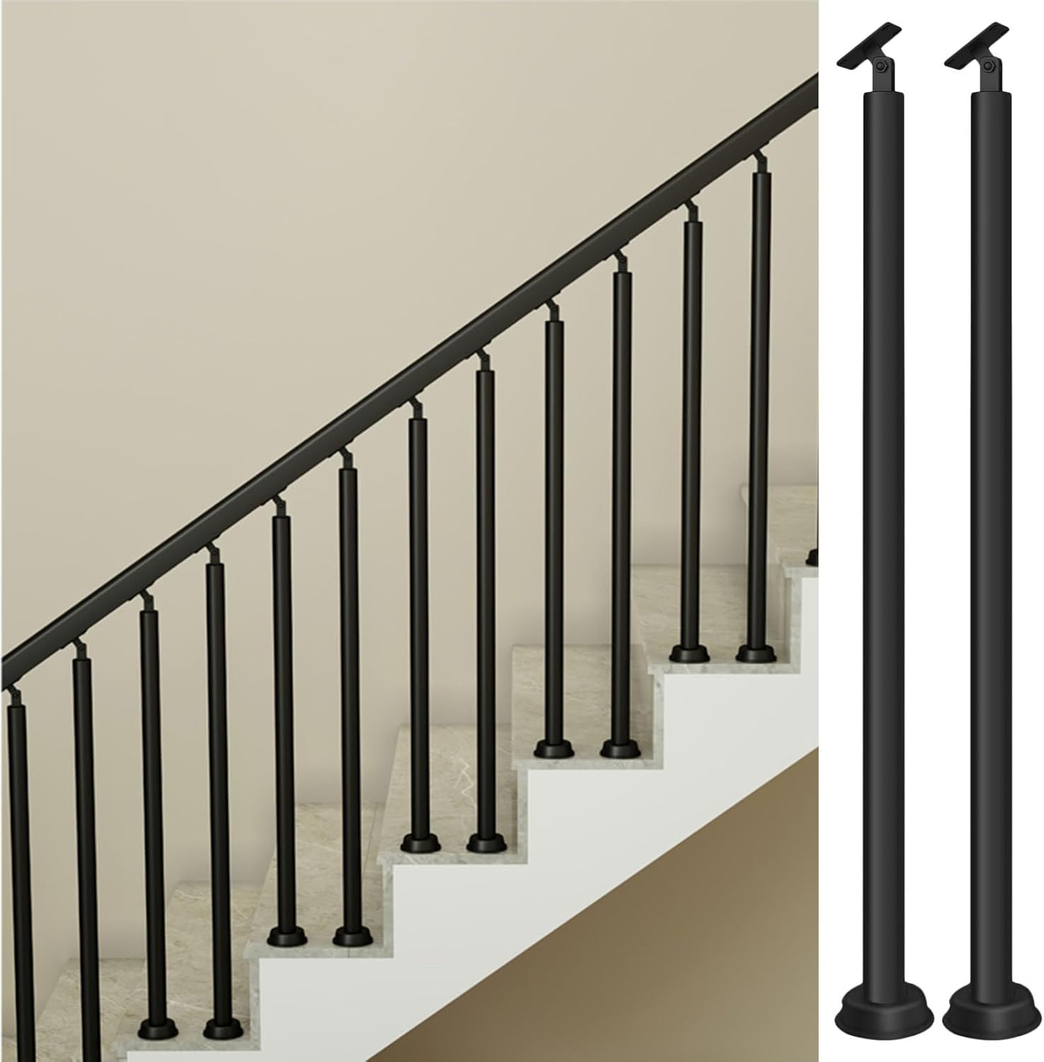 Amazon.com: Round Spindles for Staircase, 2 4 6 Pieces Modern Iron ...