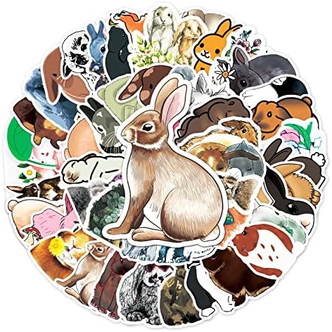 Amazon.com: Rabbit Stickers 50 Pack Rabbit Bunny Water Bottles Stickers ...