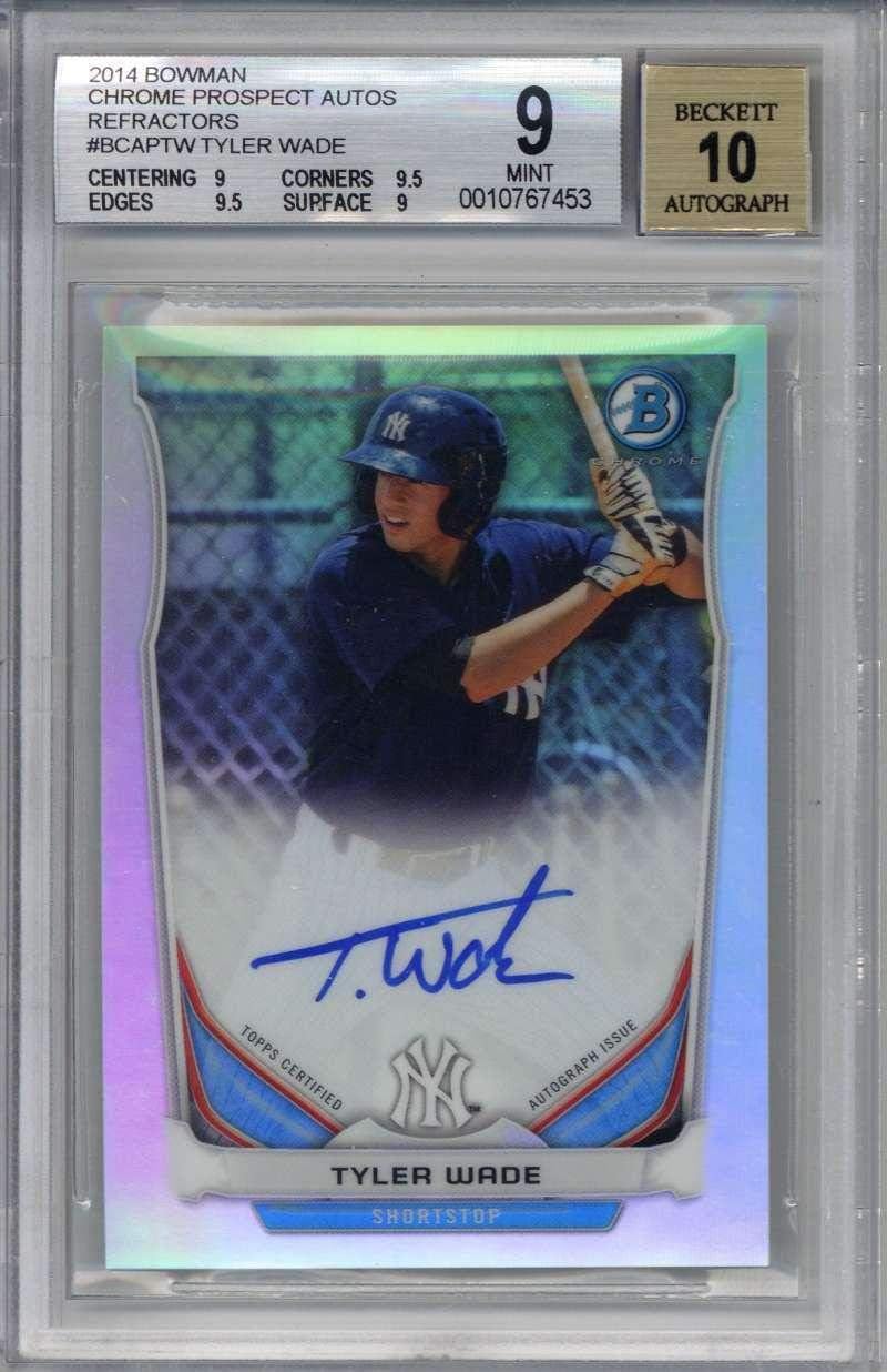 Tyler Wade Signed Auto 2014 Bowman Chrome Refractors /500 RC BGS 9 10 ...