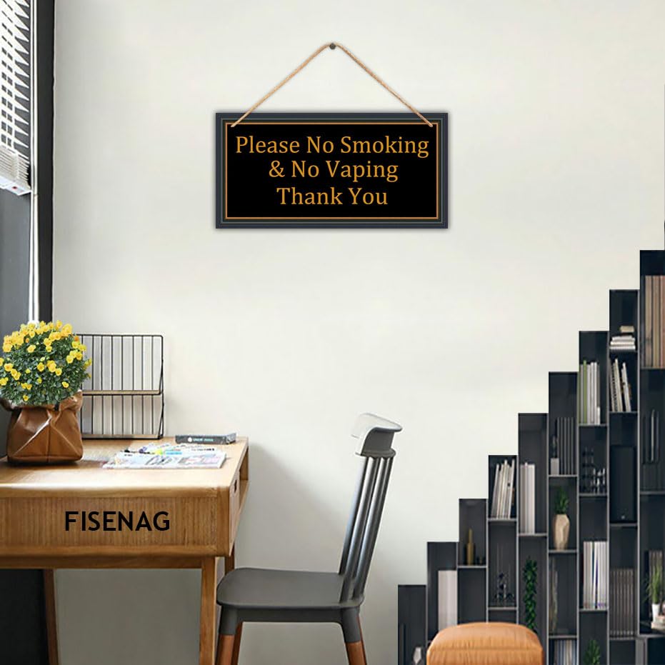 Snapklik.com : Please No Smoking & No Vaping Hanging Wood Sign 11.8 X5 ...
