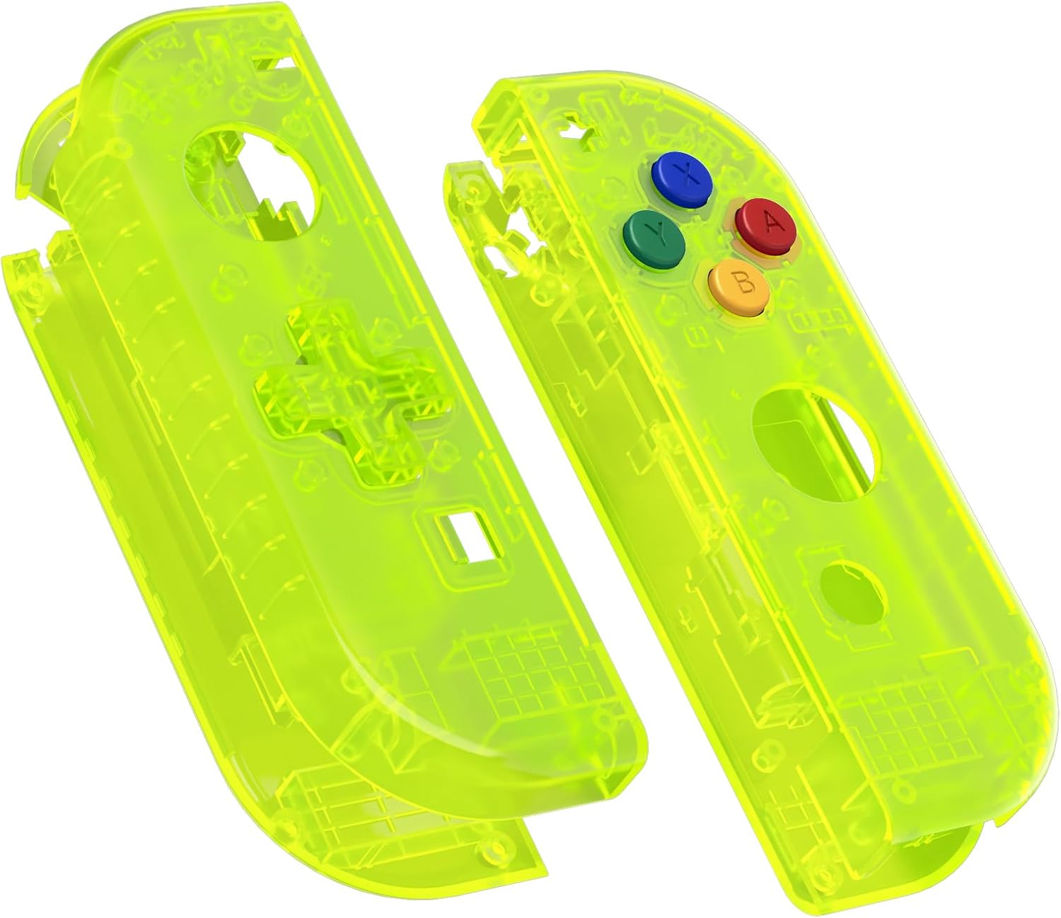 Amazon.com: eXtremeRate Clear Lime Green Joycon Handheld Controller ...