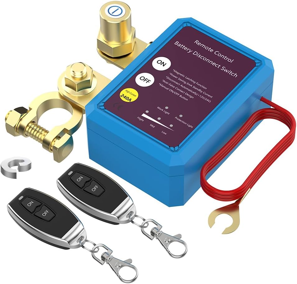 Amazon.com: BELOMI Car Battery Kill Switch, 12V/24V 240A Anti-Theft ...