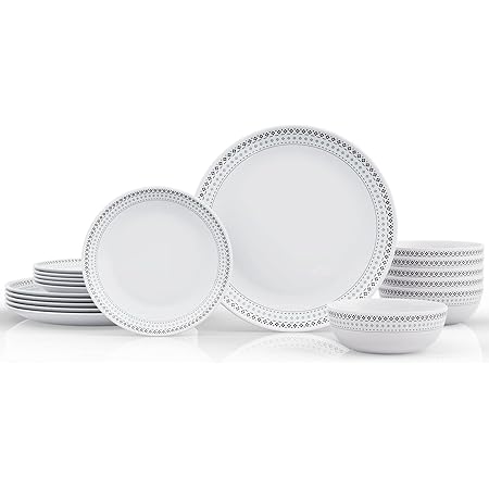 Amazon.com | Dinnerware Sets,MEKY Plates, Service for 6, Glass Plates ...