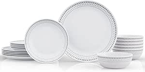 Amazon.com | Dinnerware Sets,MEKY Plates, Service for 6, Glass Plates ...