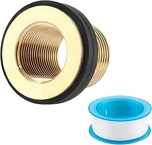 Harskiyer 2pcs Solid Brass Water Tank Connector, 1" Female 3/4" Male ...