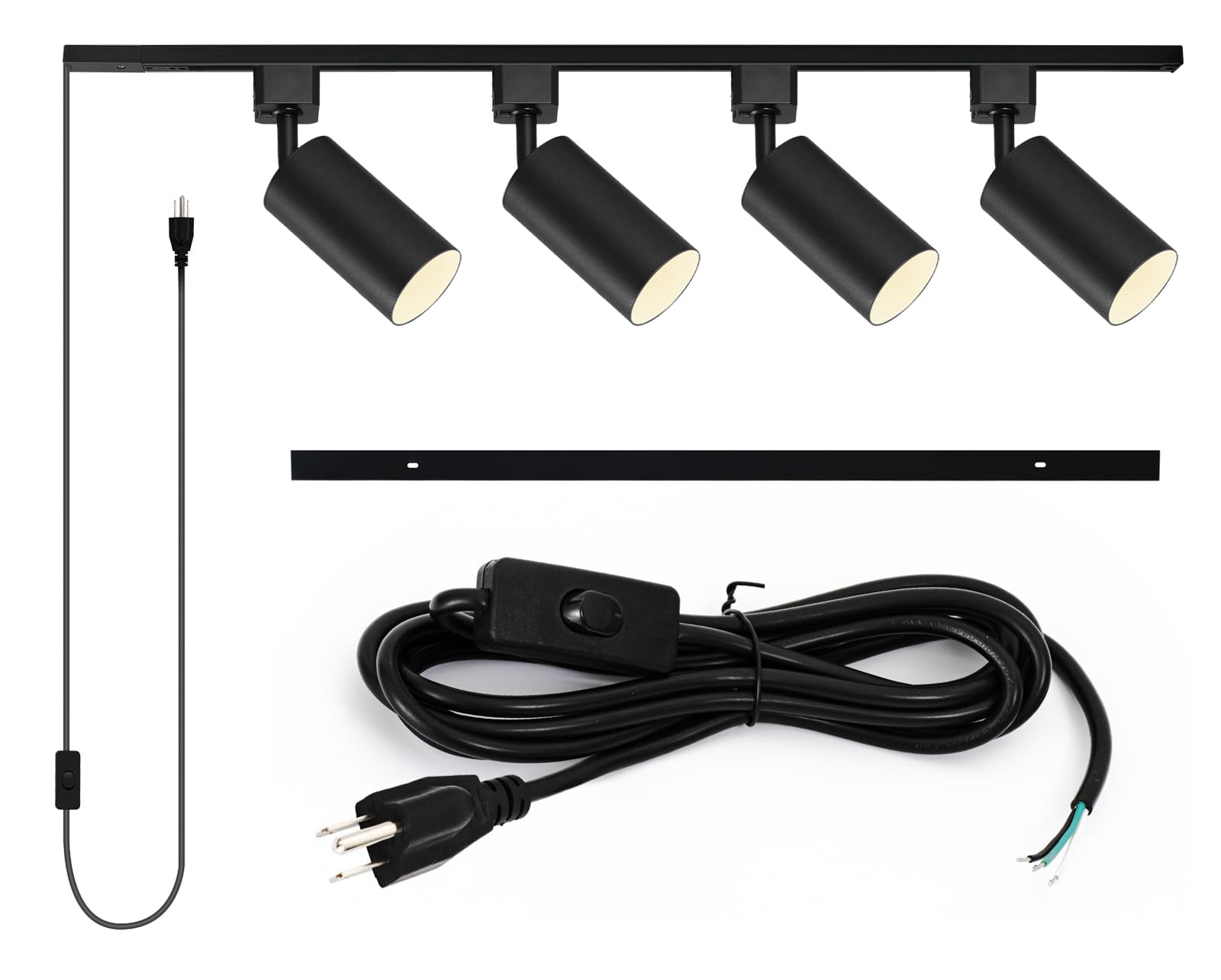 VANoopee 4 Light Plug in Track Lighting Kit, Modern Plug in Ceiling ...