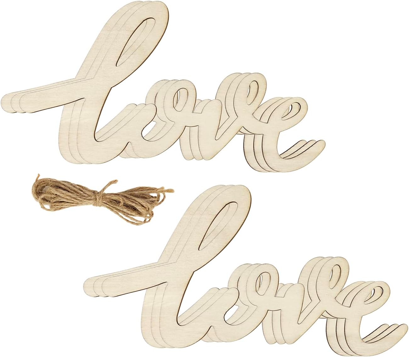 Amazon.com: 8 Pack Wood Love Cutouts Unfinished Wooden Love Hanging ...
