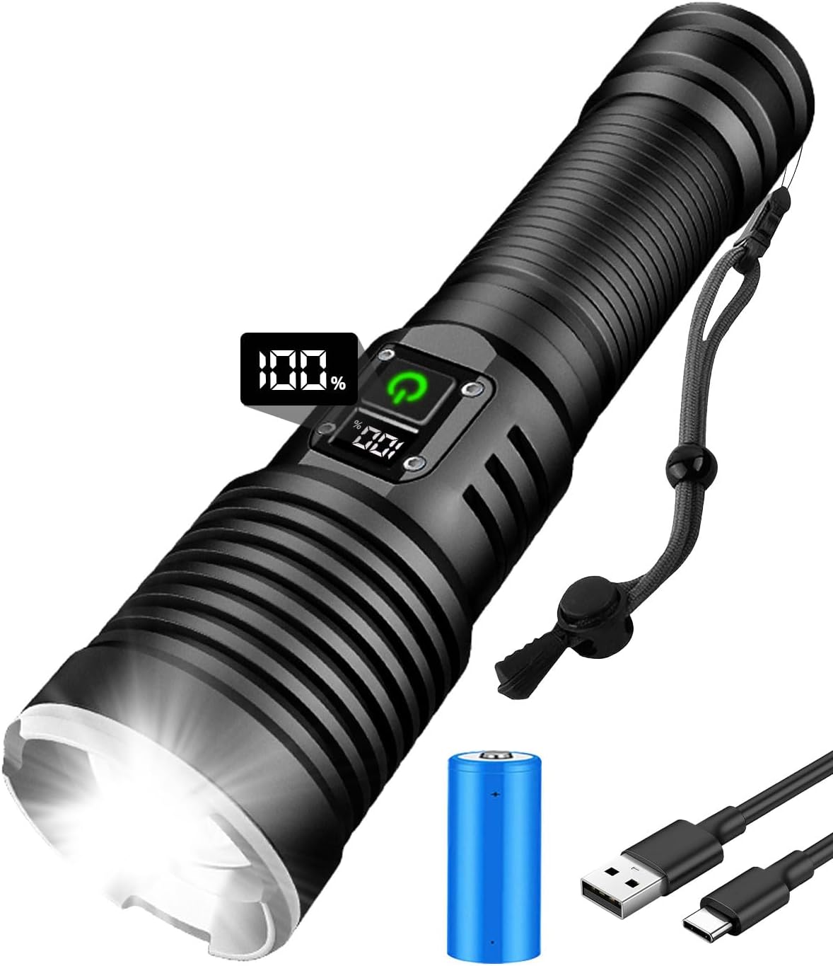 Maxesla Torcia LED Ricaricabile, 18000 Lumen Torcia LED Potente ...