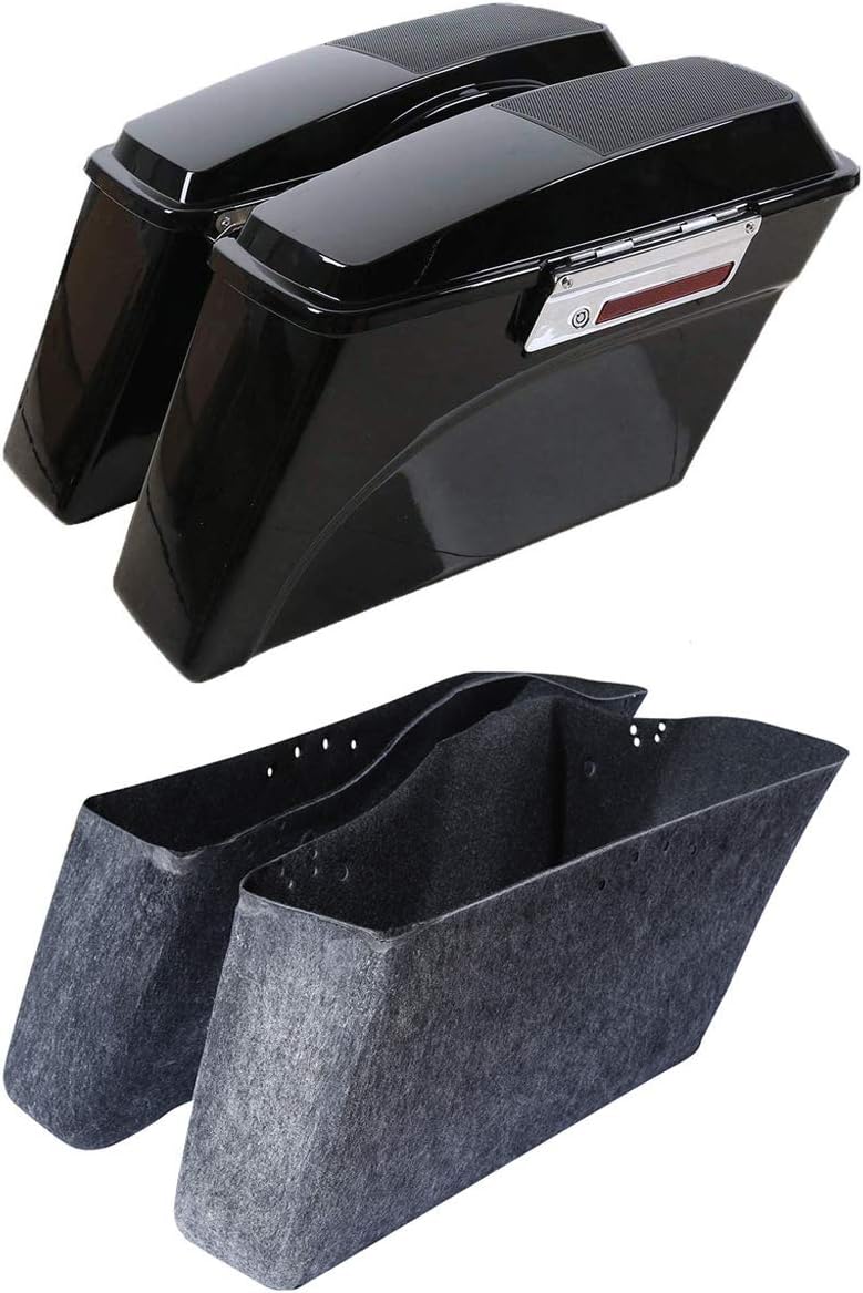 XMT-MOTO Hard Saddlebags Trunk W/Speaker Lids+Latch Key fits for Harley ...
