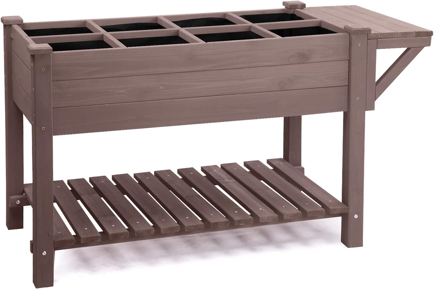 Amazon.com: Outsunny 4PCS Raised Garden Bed, Wooden Elevated Planter ...