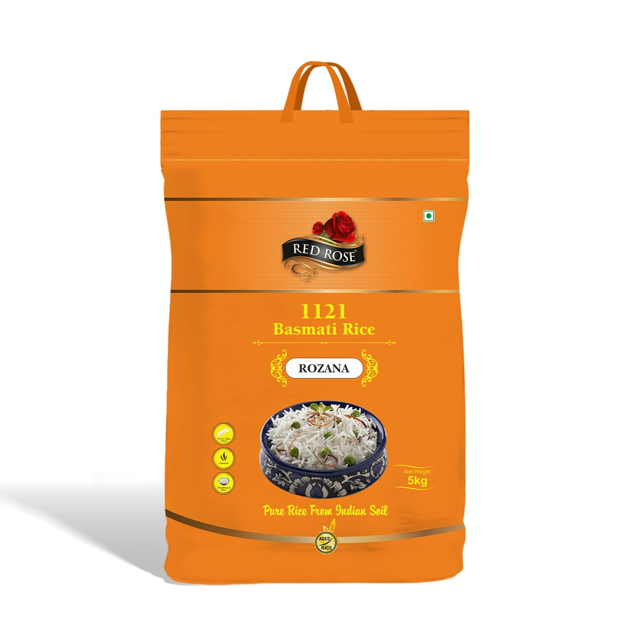 Red Rose Rozana Basmati Rice, Mini Dubar Basmati Rice, Perfectly Aged ...