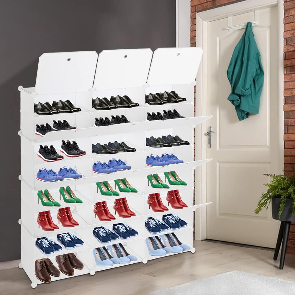 Amazon.com: BILEK Free Standing Shoe Rack, 48 Pair Stackable Storage ...