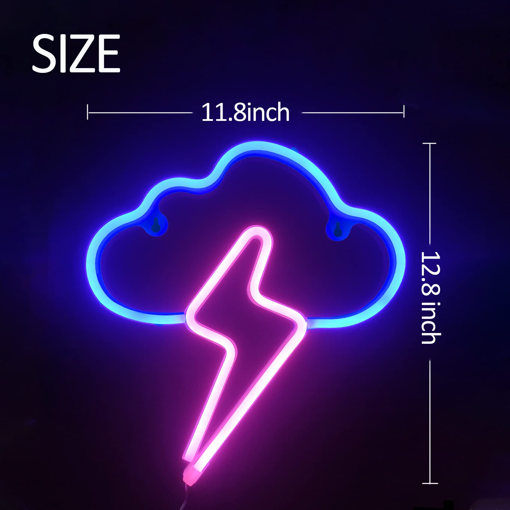Buy Werfeito Neon Signs Cloud and Lightning Led Neon Light, Battery or ...