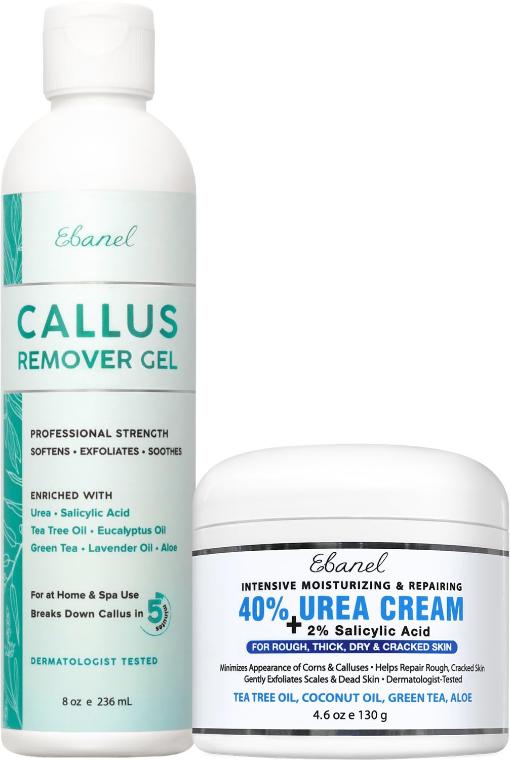 Amazon.com : Ebanel Bundle of 40% Urea Cream and Callus Remover Gel ...