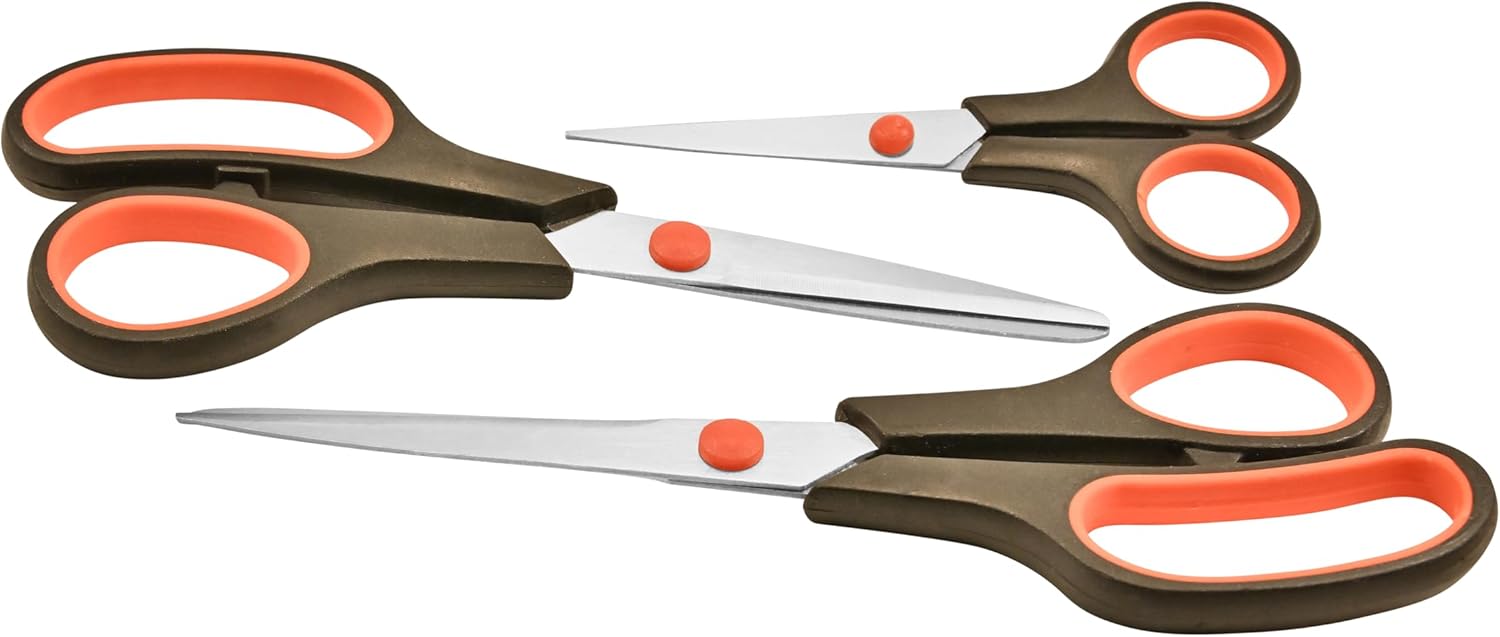 Scissors All Purpose Heavy Duty Pack of 3 – Ultra Sharp Stainless Steel ...