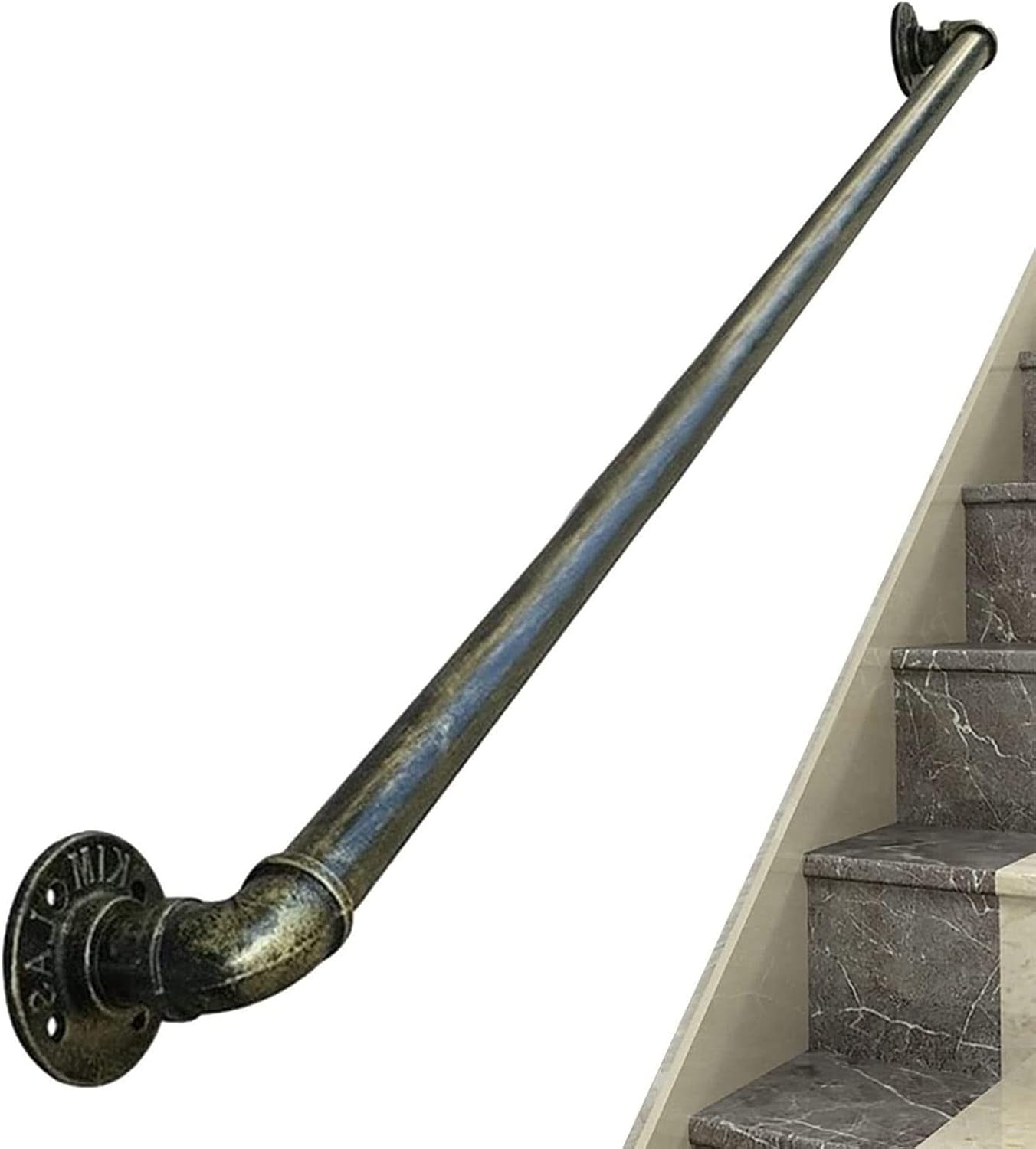 Amazon.com: Antourlamm Rustic Hand Railings Bronze Handrail for Stairs Indoors Outdoors Grab Bar ...