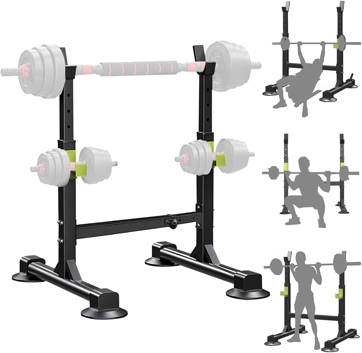 Squat Rack Stand Fitness Barbell Stand Pull Up Bar, Strength Training ...