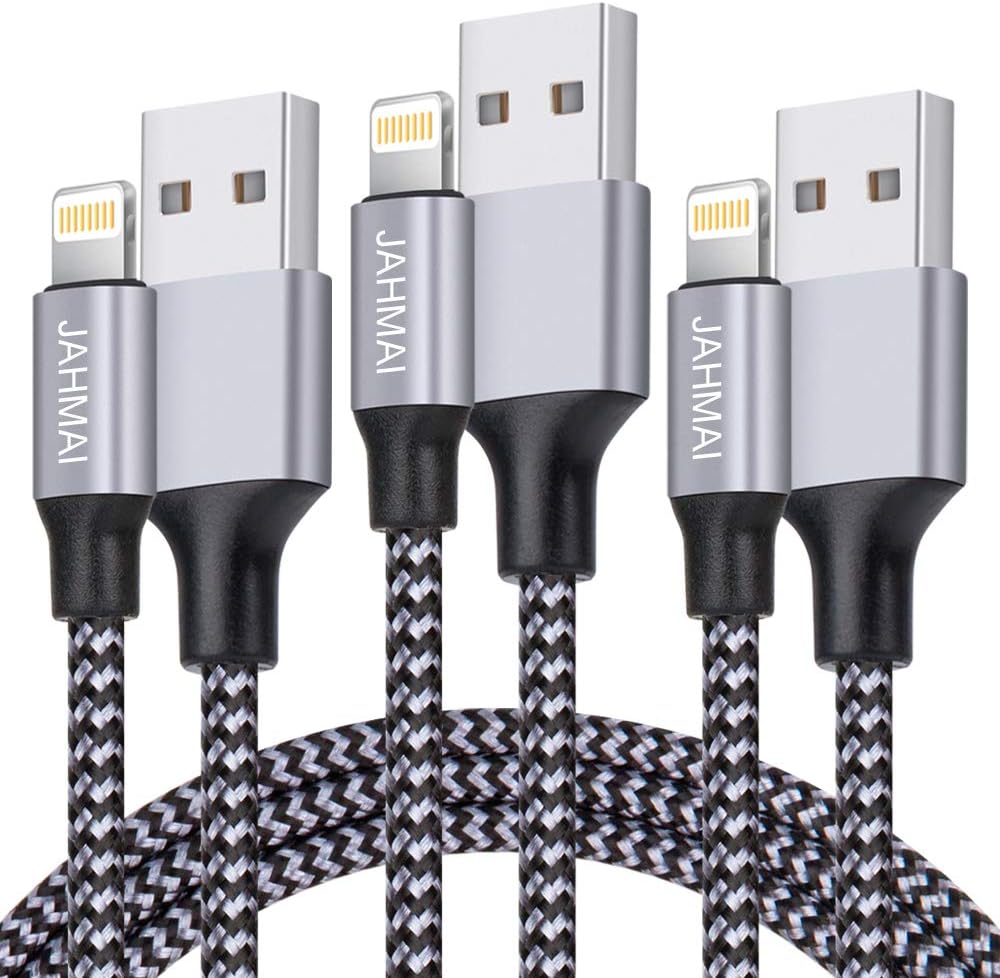 Amazon.com: JAHMAI Phone Charger, Nylon Braided 3Pack 6ft Fast Charging ...