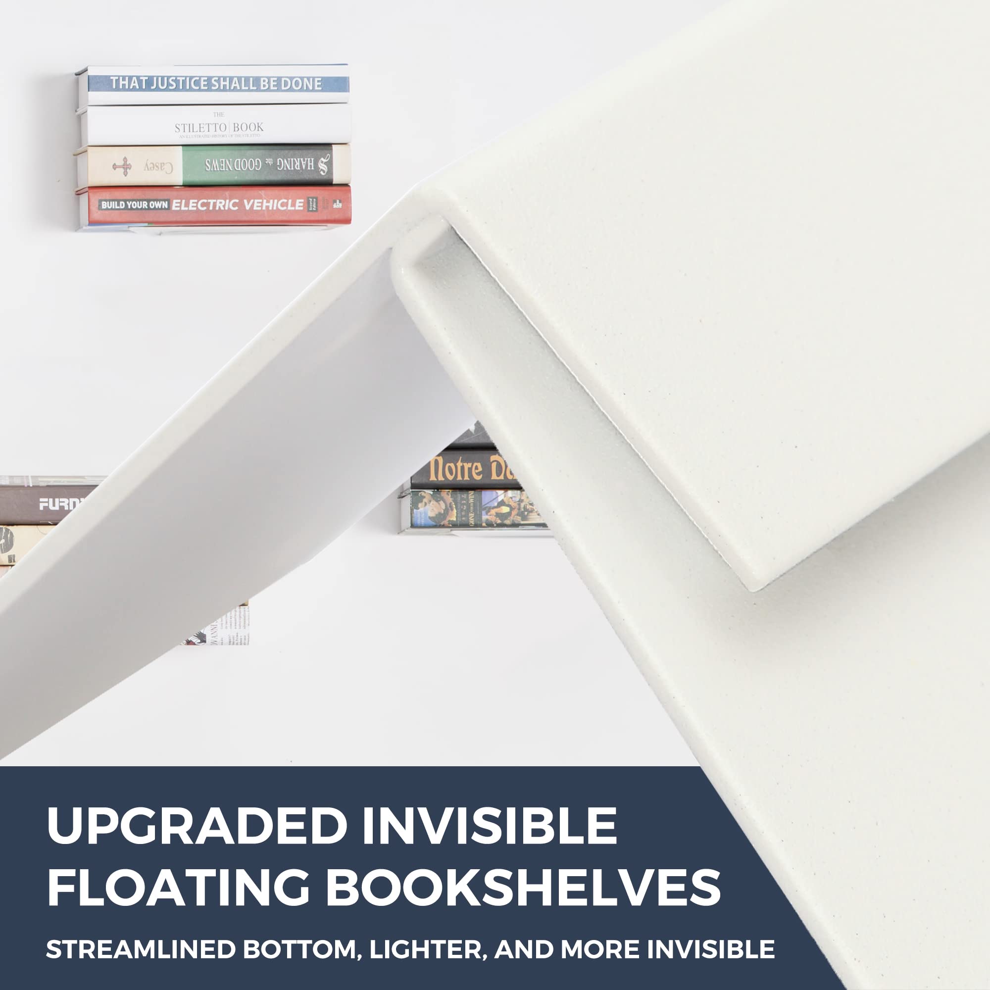 STO STO Floating Bookshelves for Wall, 4-Pack Invisible Wall Mounted ...