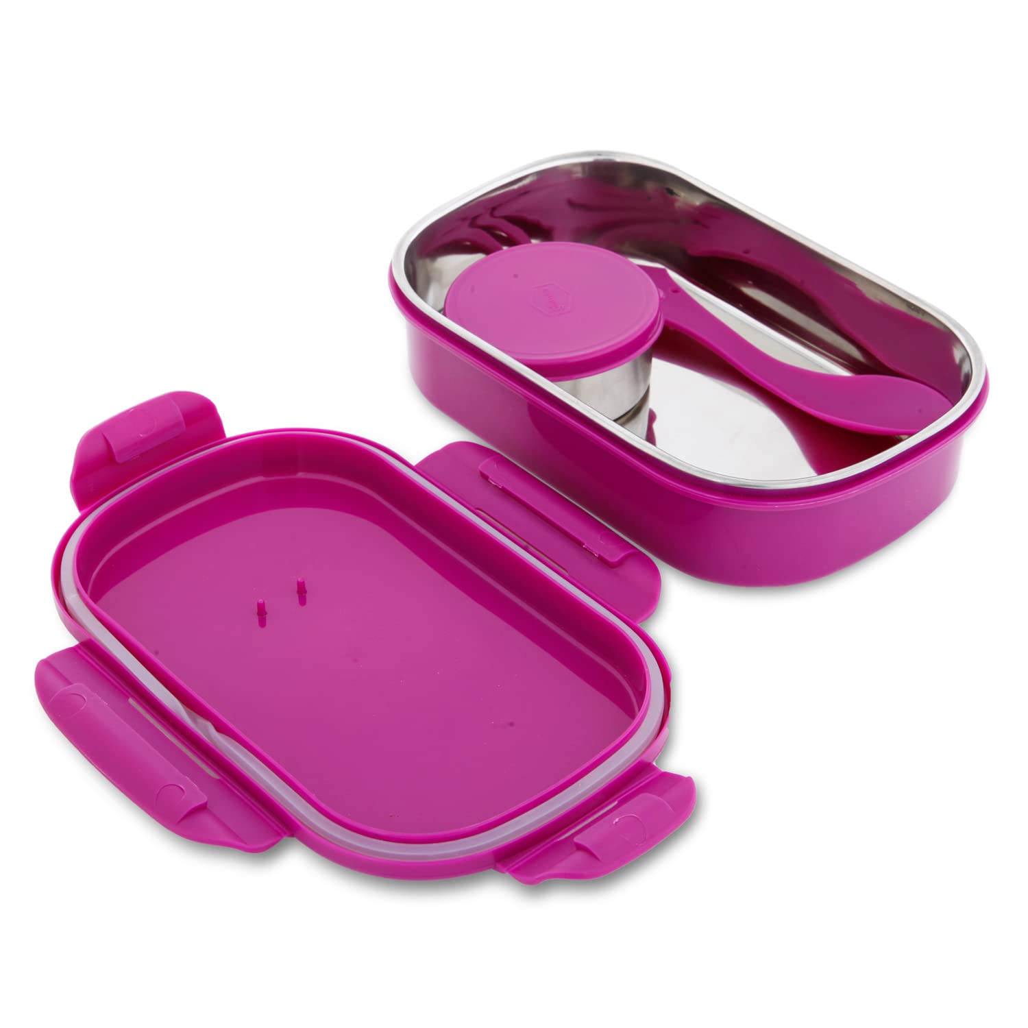 Buy Gluman Stainless Steel Rectangular Snappy Lunch Box for Kids ...