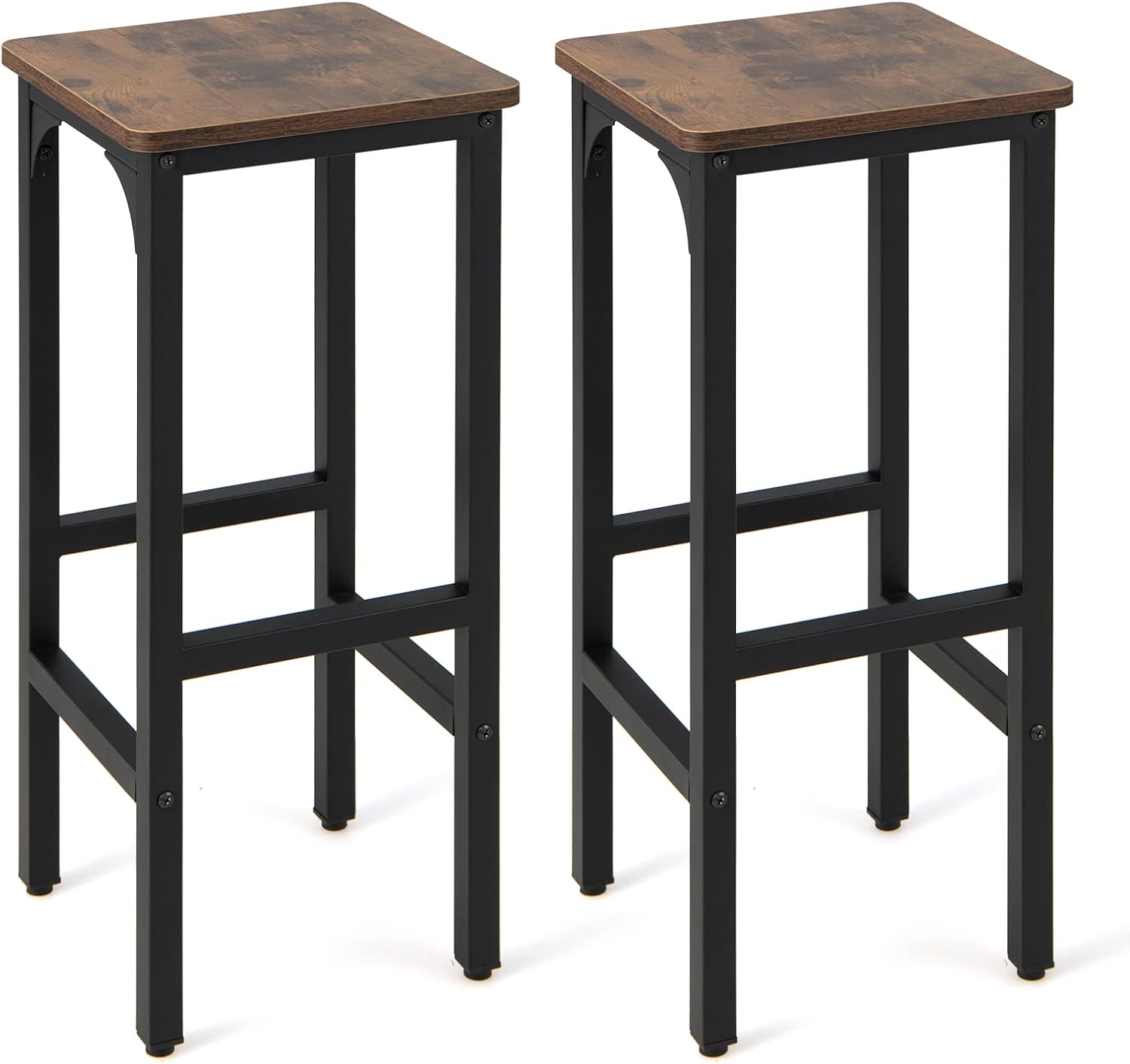 Amazon.com: Giantex 28" Counter Height Bar Stools Set of 2, Metal Frame ...