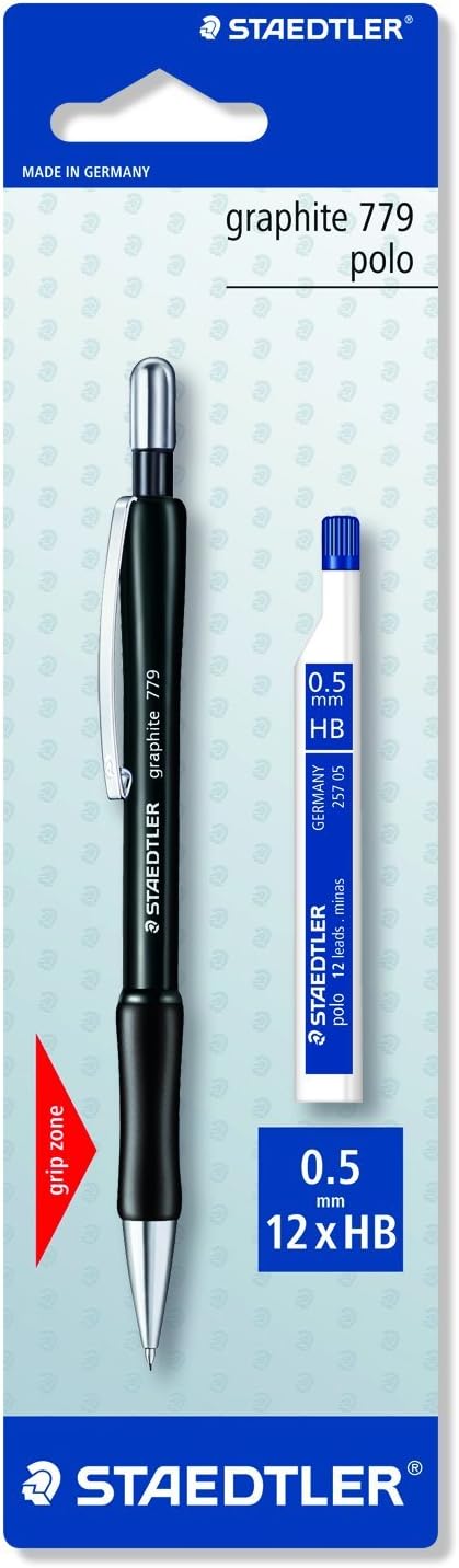 STAEDTLER Graphite 779-0.5 Mechanical Pencil and 1 Tube with 12 Refills ...