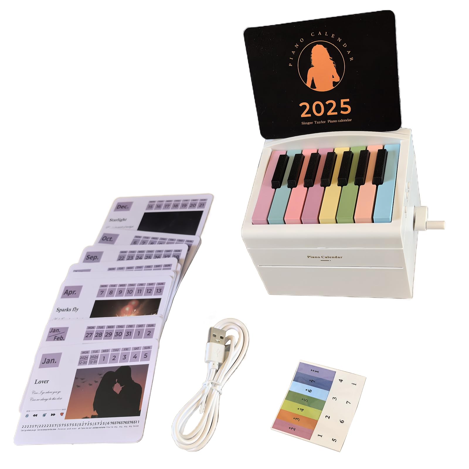 Amazon.com: Piano Calendar 2025 Desk Calendar, Speaker Mini Piano ...