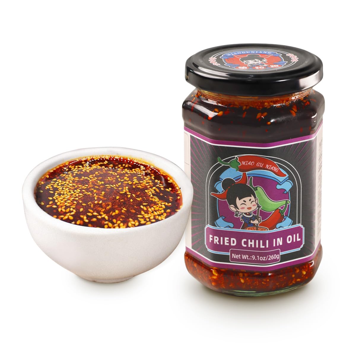 Amazon.com : MIAOGUNIANG Fried Chili In Oil, Chinese Chili Oil, All ...