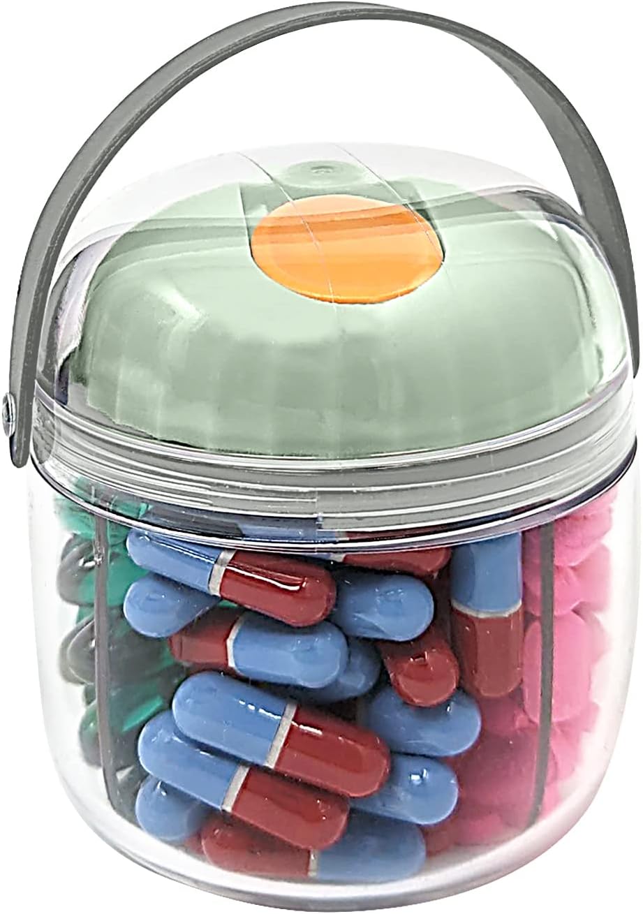 Amazon.com: Mini Pill Dispenser Organizer Bottle, Daily Travel ...